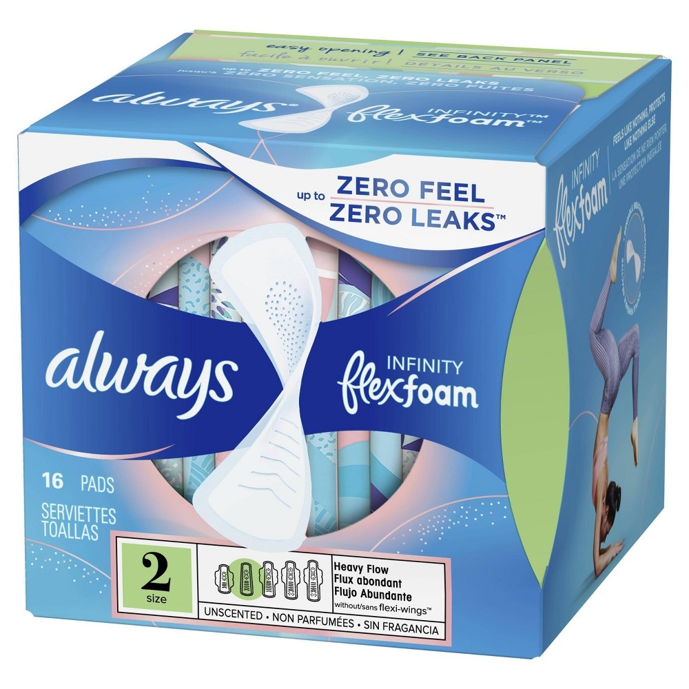 Always Infinity FlexFoam Pads without Wings - Super Absorbency ...