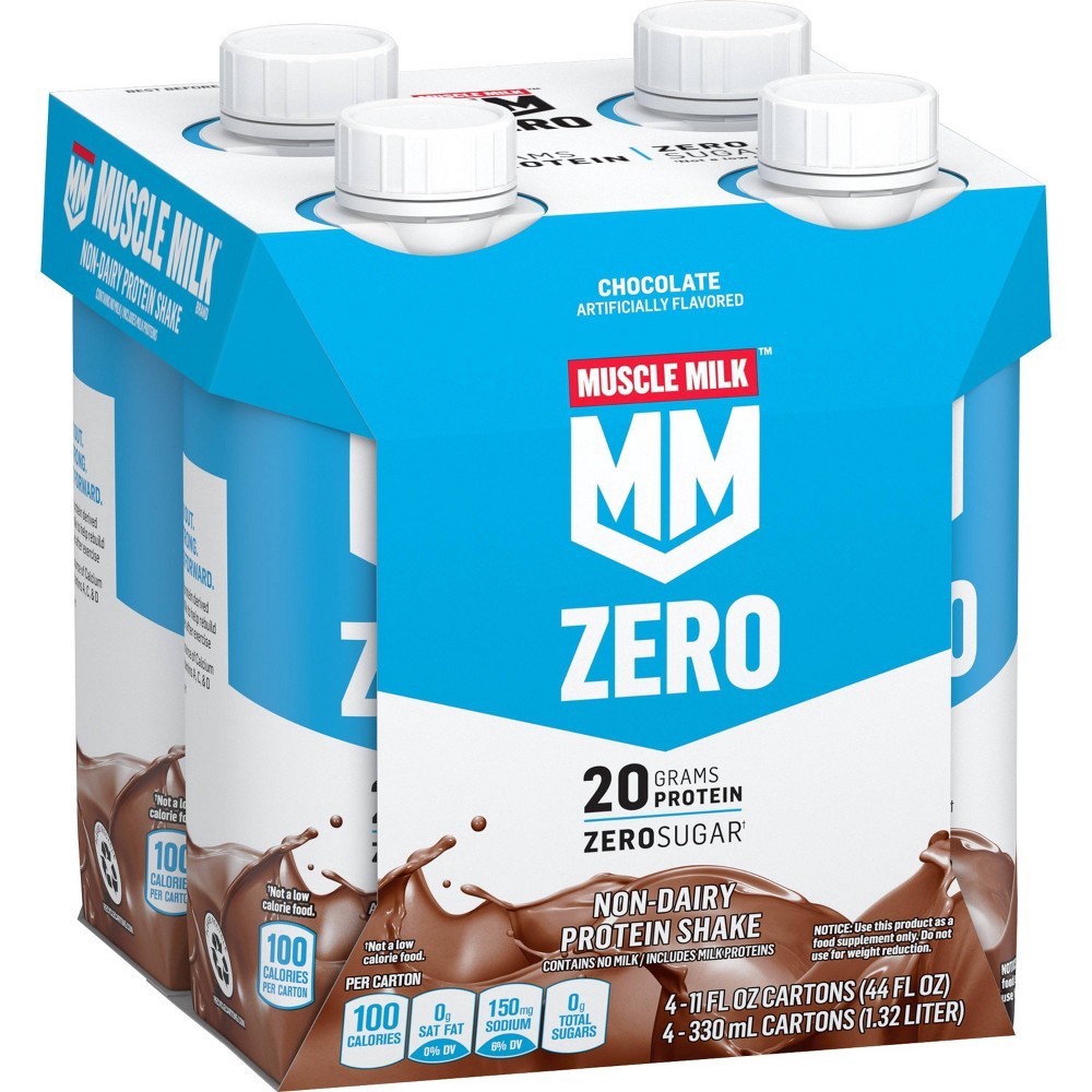 Muscle Milk Zero Sugar Non-Dairy Protein Shake Chocolate Artificially ...