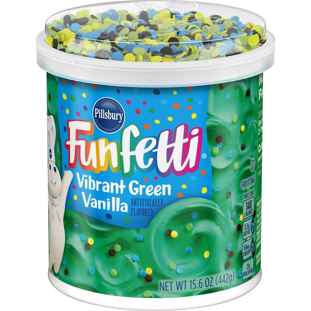 Pillsbury Baking Pillsbury Funfetti Vibrant Green Vanilla Frosting 15.6 ...