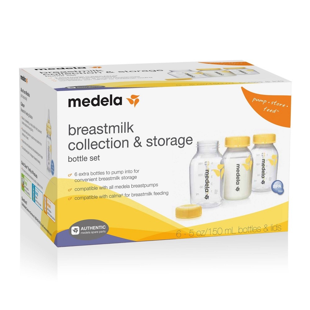 Medela Breast Milk Collection and Storage Bottles with Solid Lids 6 ct ...