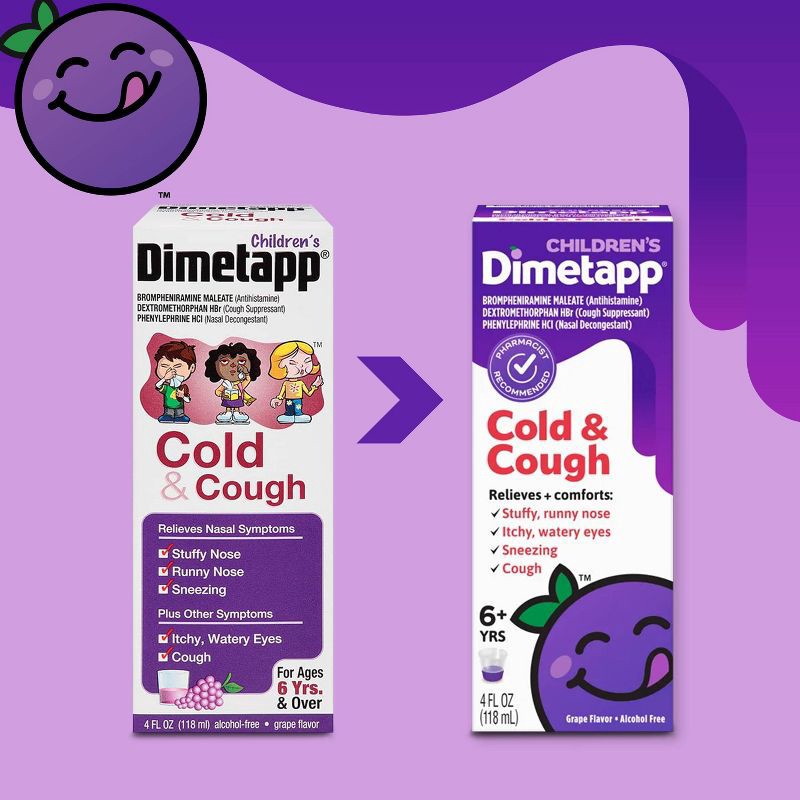 Children's Dimetapp Cough & Cold Relief Liquid - Dextromethorphan ...