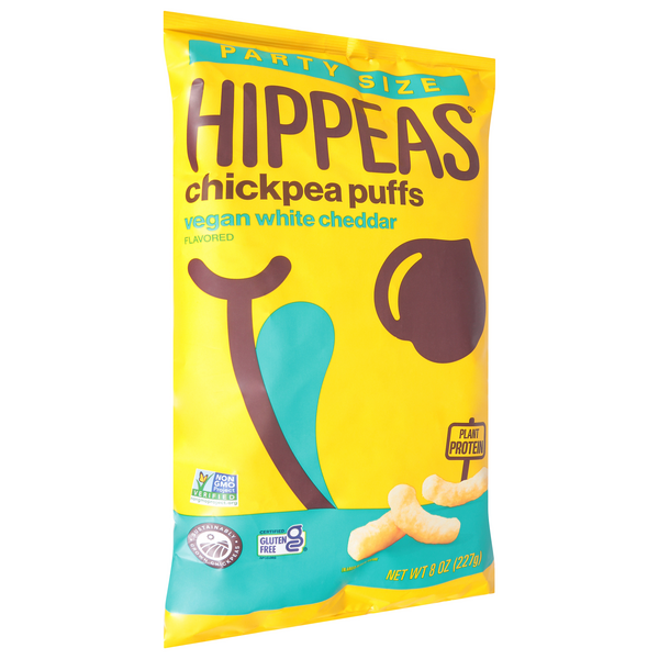 HIPPEAS Chickpea Puffs, Vegan White Cheddar Flavored, Party Size 8 oz ...