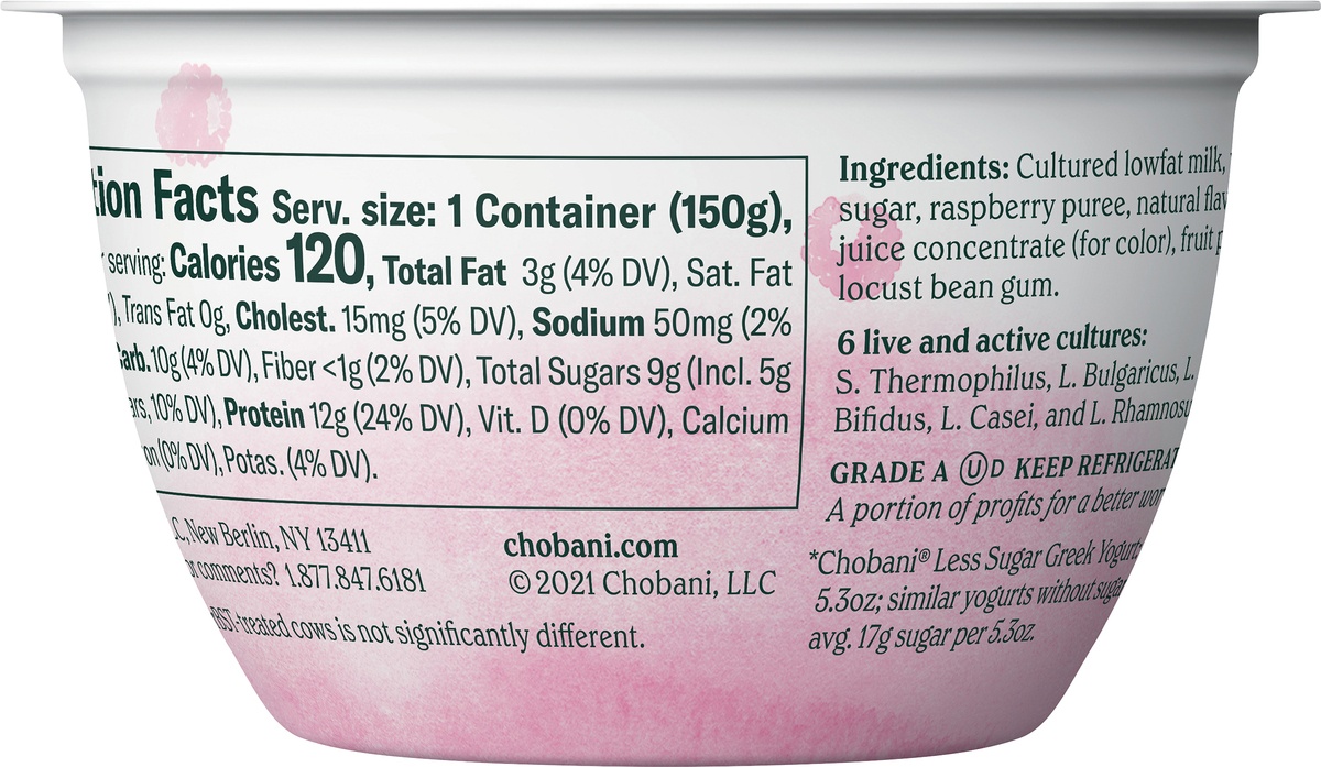Chobani Willamette Raspberry Greek Yogurt 5.3 oz | Shipt