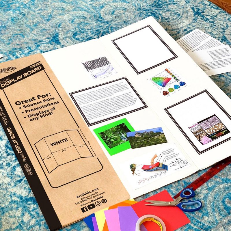 ArtSkills 36" x 48" Tri-fold Corrugate Project Display Board - White 1 ...