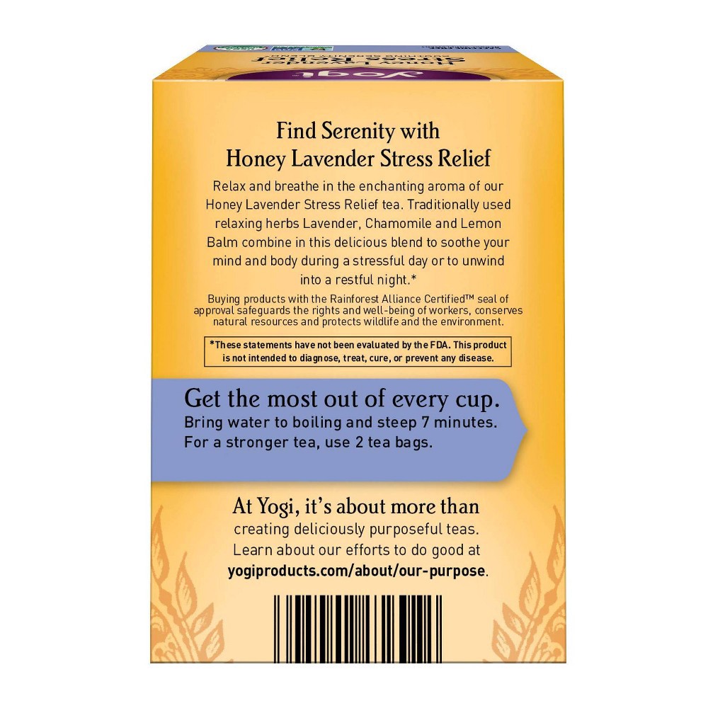 Yogi Tea Stress Relief Honey Lavender Caffeine Free Box 16 ct | Shipt
