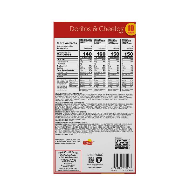 Frito Lay Variety Pack Doritos And Cheetos Mix 18ct 18 Ct Shipt