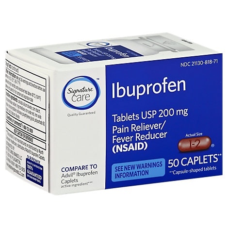Signature Care Ibuprofen Pain Reliever Fever Reducer Usp Nsaid Caplet ...
