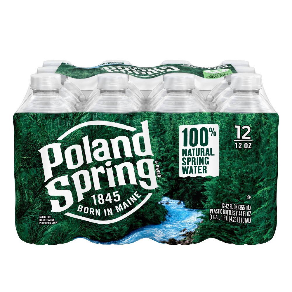Poland Spring Brand 100% Natural Spring Water - 12pk/12 fl oz Bottles ...