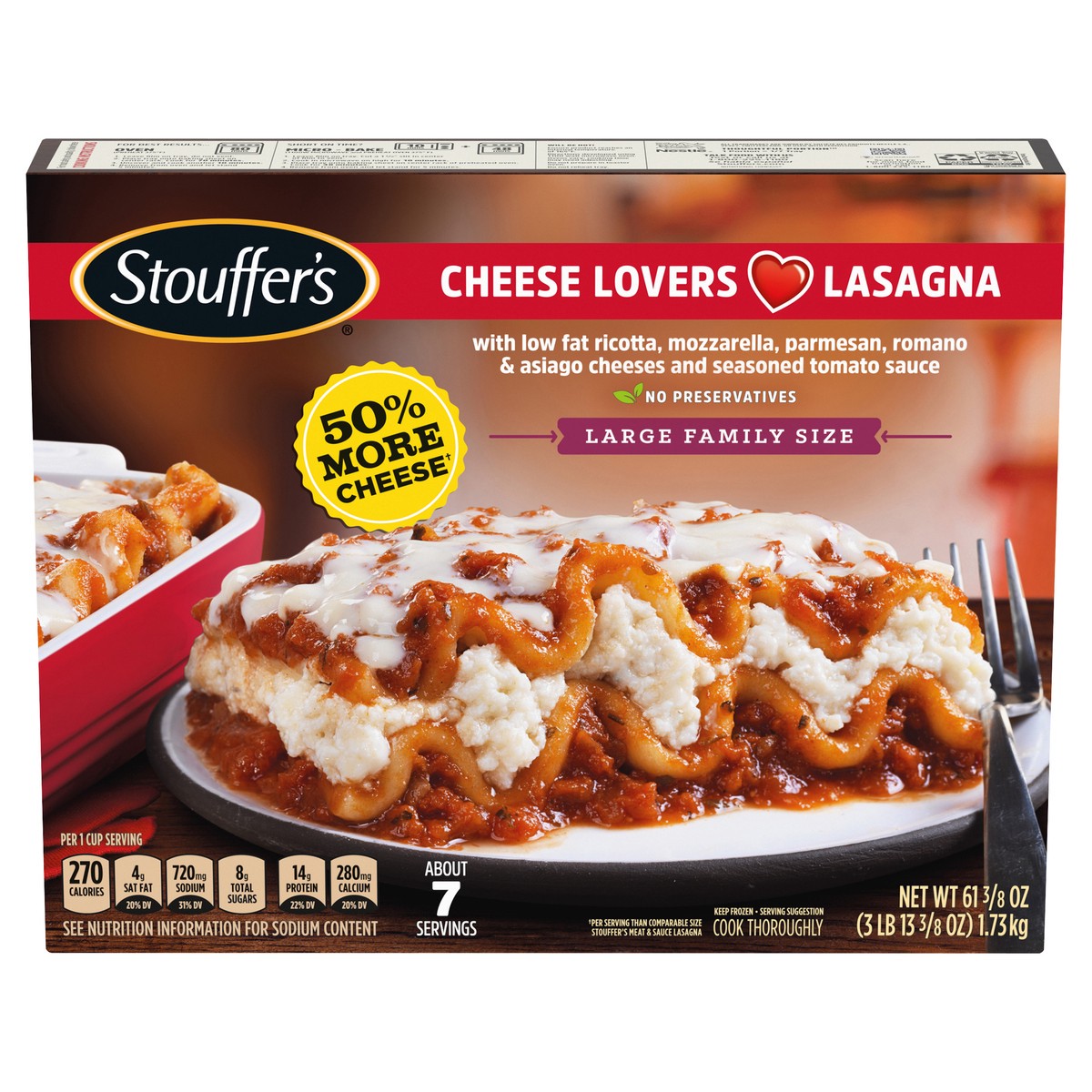 Stouffer's Large Family Size Five Cheese Lasagna 61.375 oz | Shipt