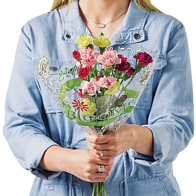 Floral BLOOMS by H-E-B Rainbow Mini Carnations Flower Bouquet 1 bundle ...