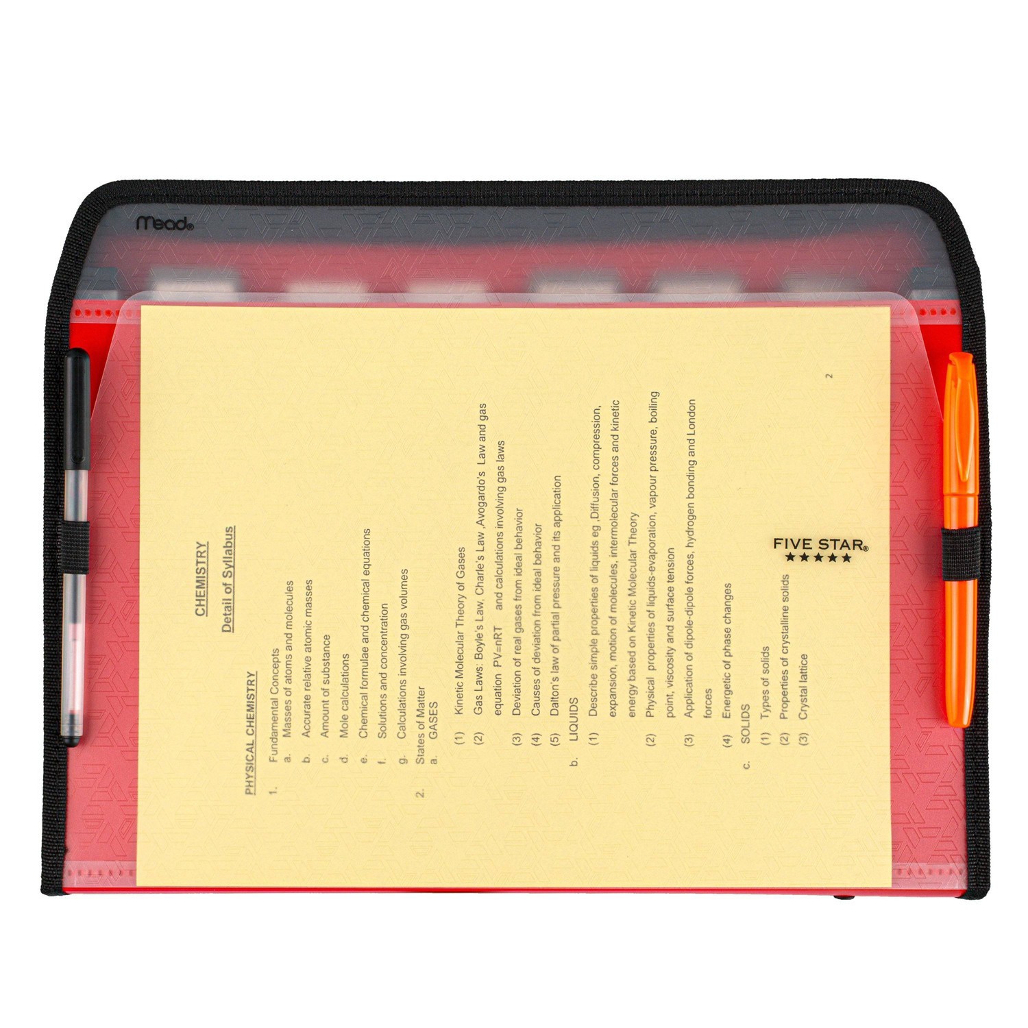 Five Star 7 Pocket Expanding File Folder with Zipper (Color Will Vary ...