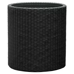 Keter Wicker Look Rattan Cyliner Planter Small Anthracite SM | shipt