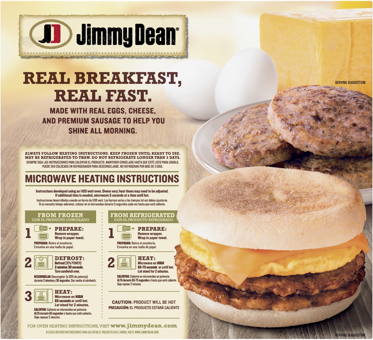 Jimmy Dean Meat Lovers Sausage Patties Egg Cheese Muffin 4 ct; 22.8 oz ...
