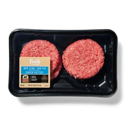FRESH FROM MEIJER FFM CAB 80/20 GROUND BEEF CHUCK PATTIES 4CT 4 ct | Shipt