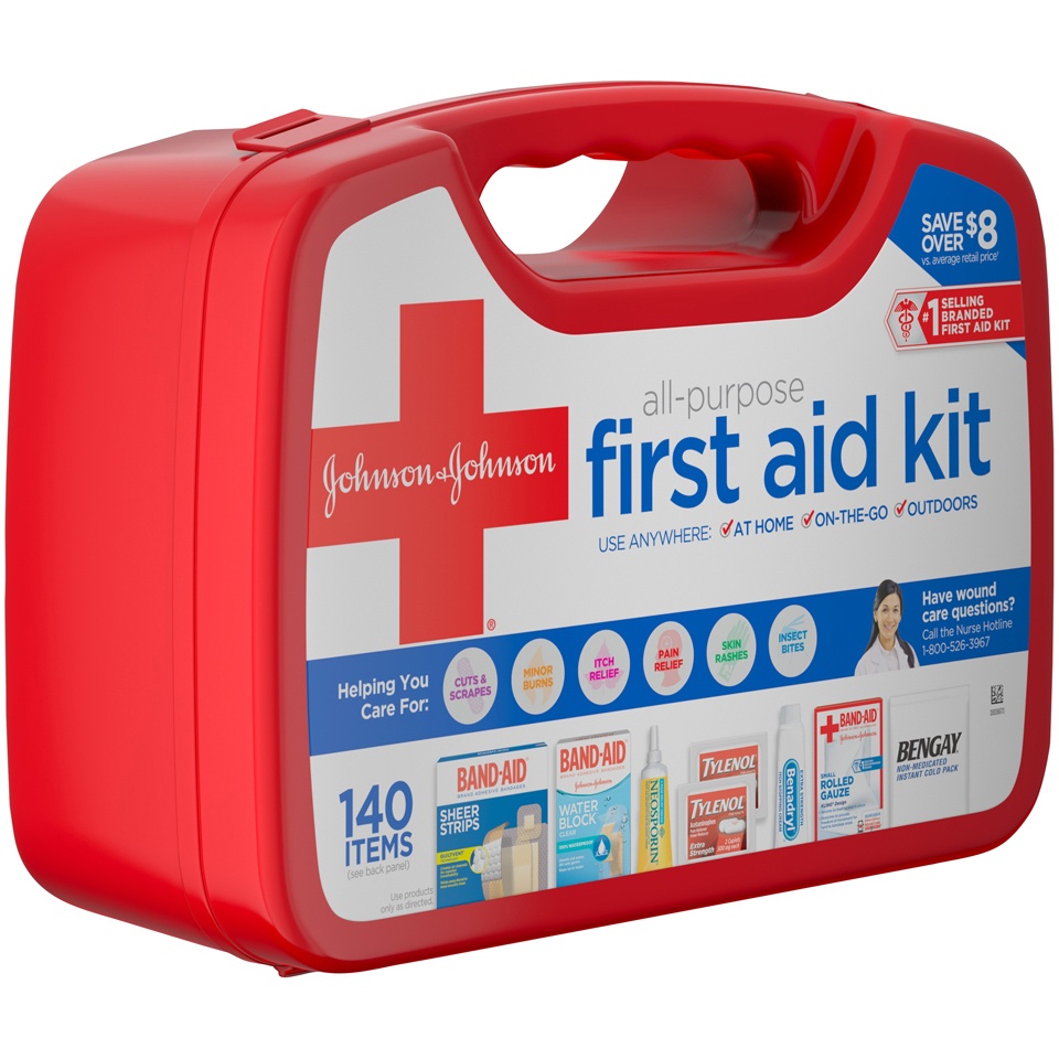 Johnson & Johnson All-Purpose First Aid Kit 140 ct | Shipt