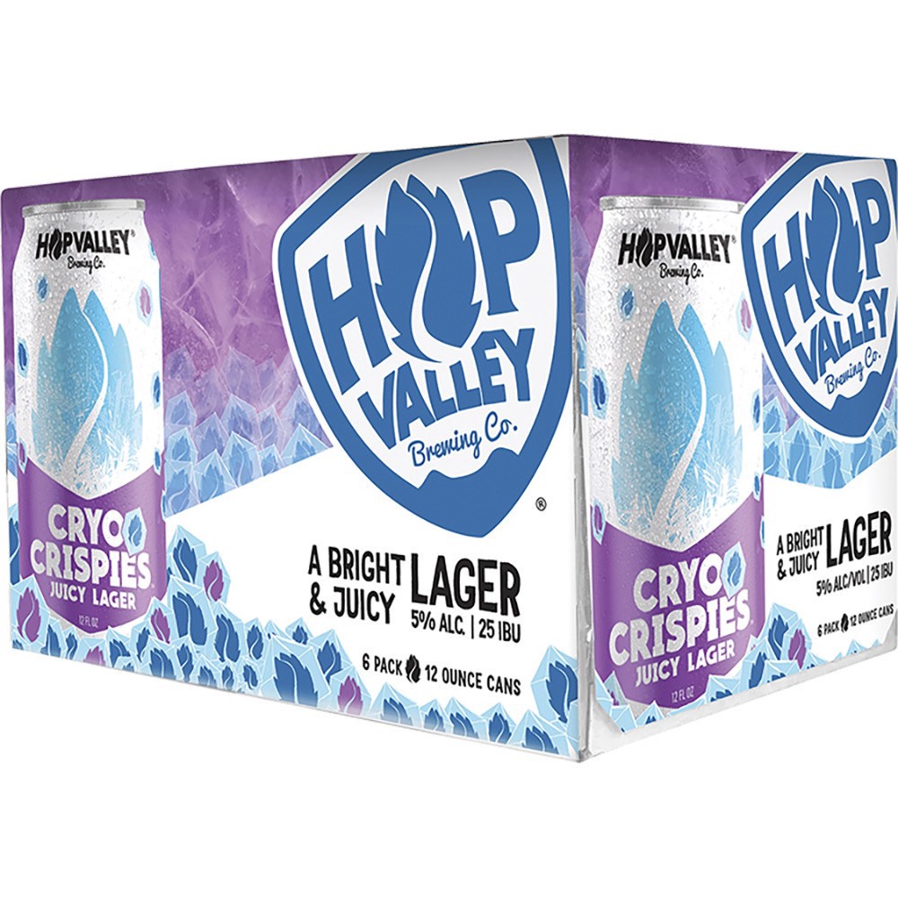 Hop Valley Brewing Co. Cryo Crispies Juicy Lager Beer 6 - 12 oz Cans 6 ...
