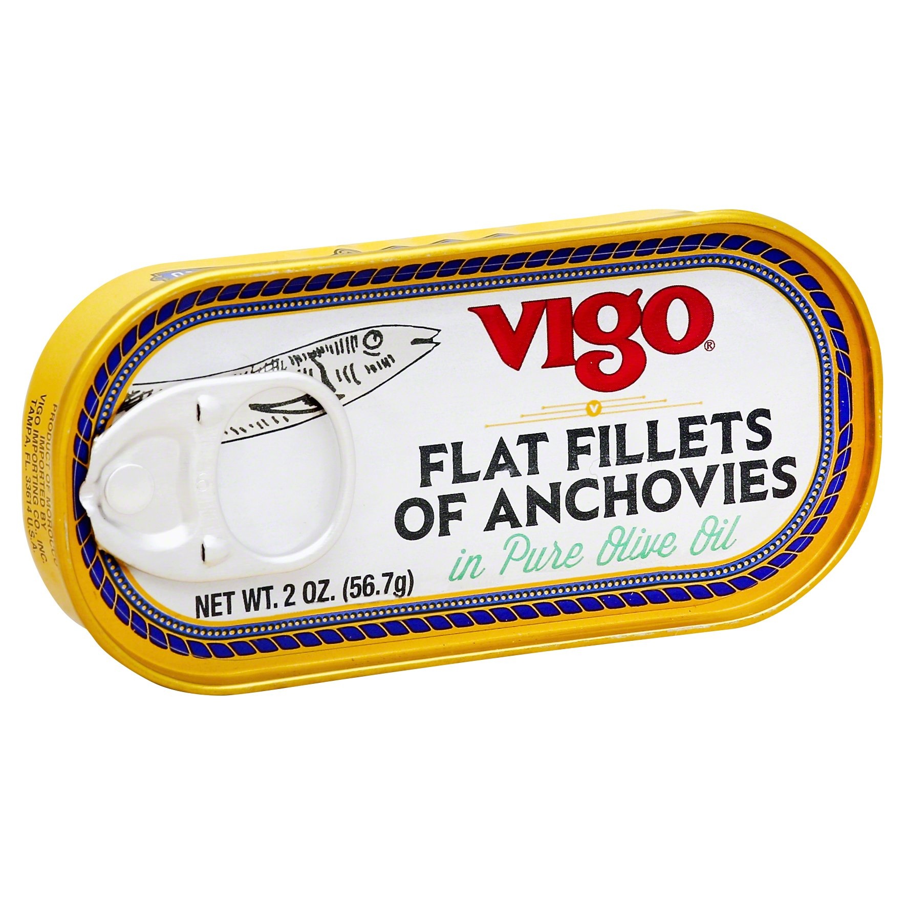 Vigo Flat Fillets of Anchovies in Pure Olive Oil 2 oz | Shipt