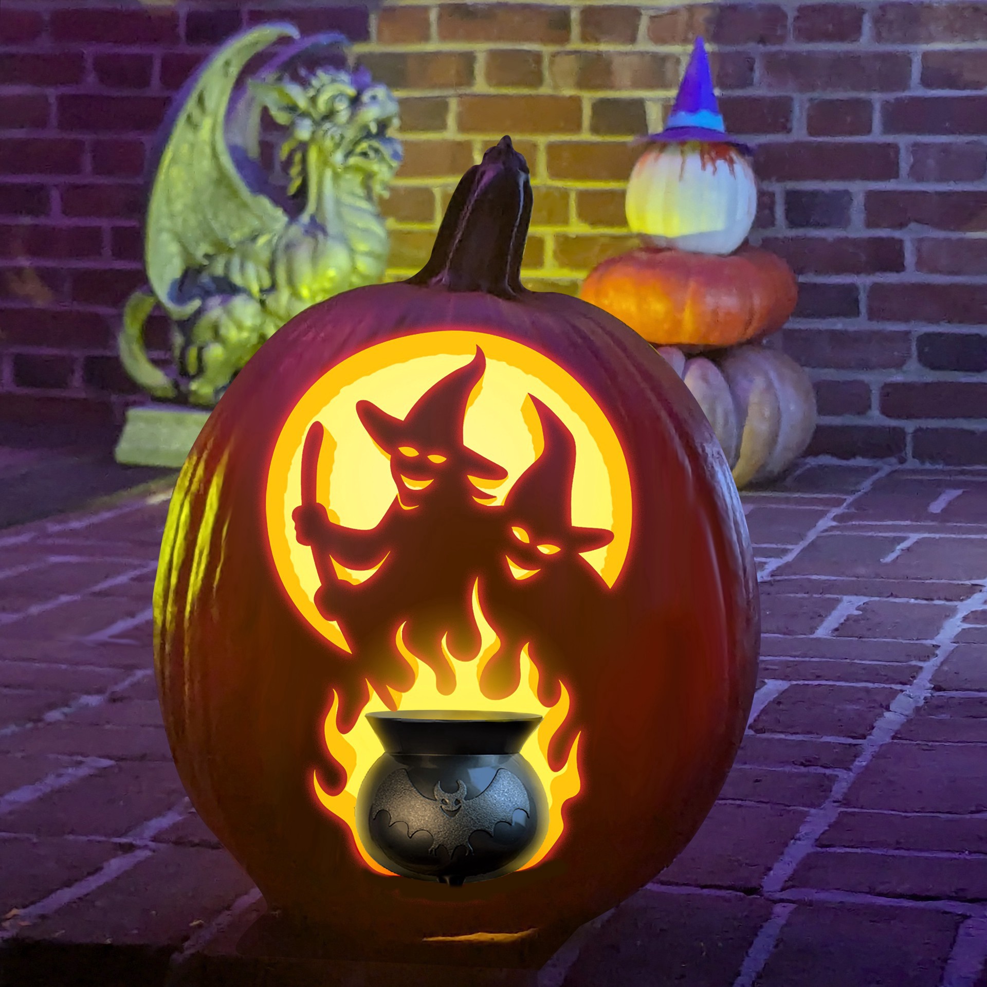 Pumpkin Masters Wicked Cauldron Complete Carving & Lighting Kit 3.63 in ...