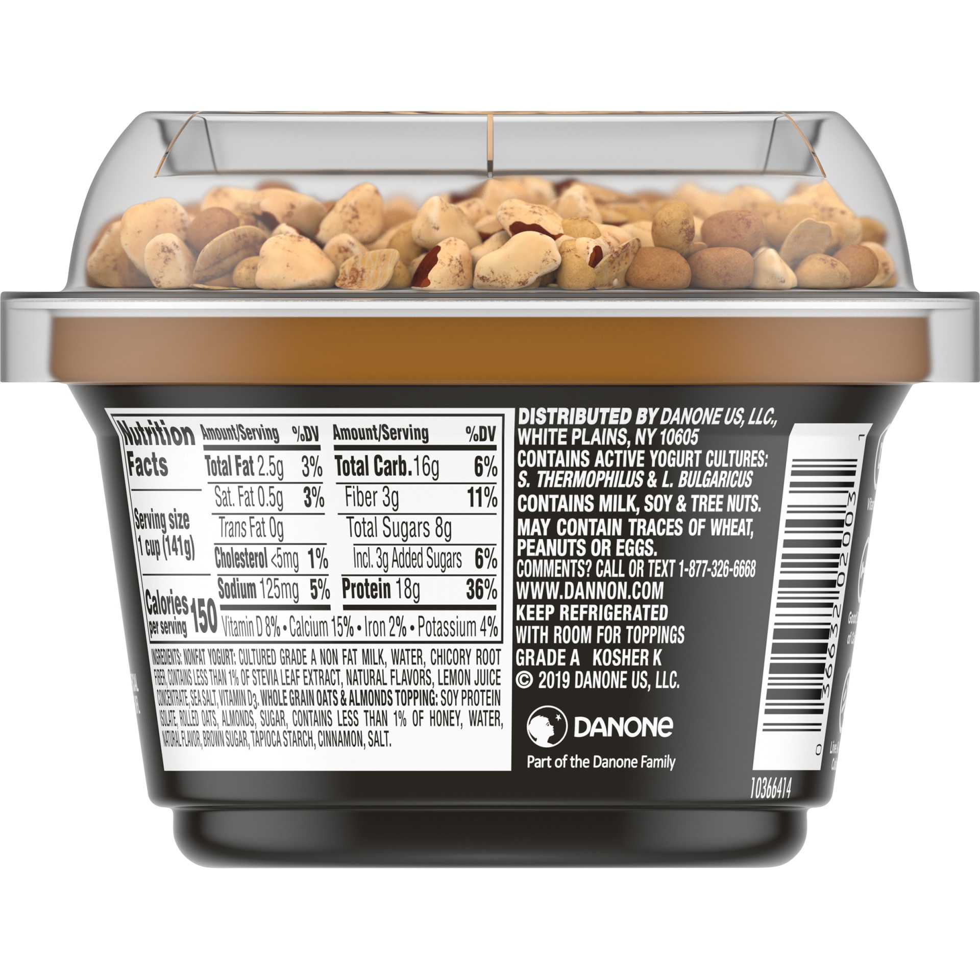 Dannon Oikos Protein Crunch Coconut Yogurt With Whole Grain Oats ...