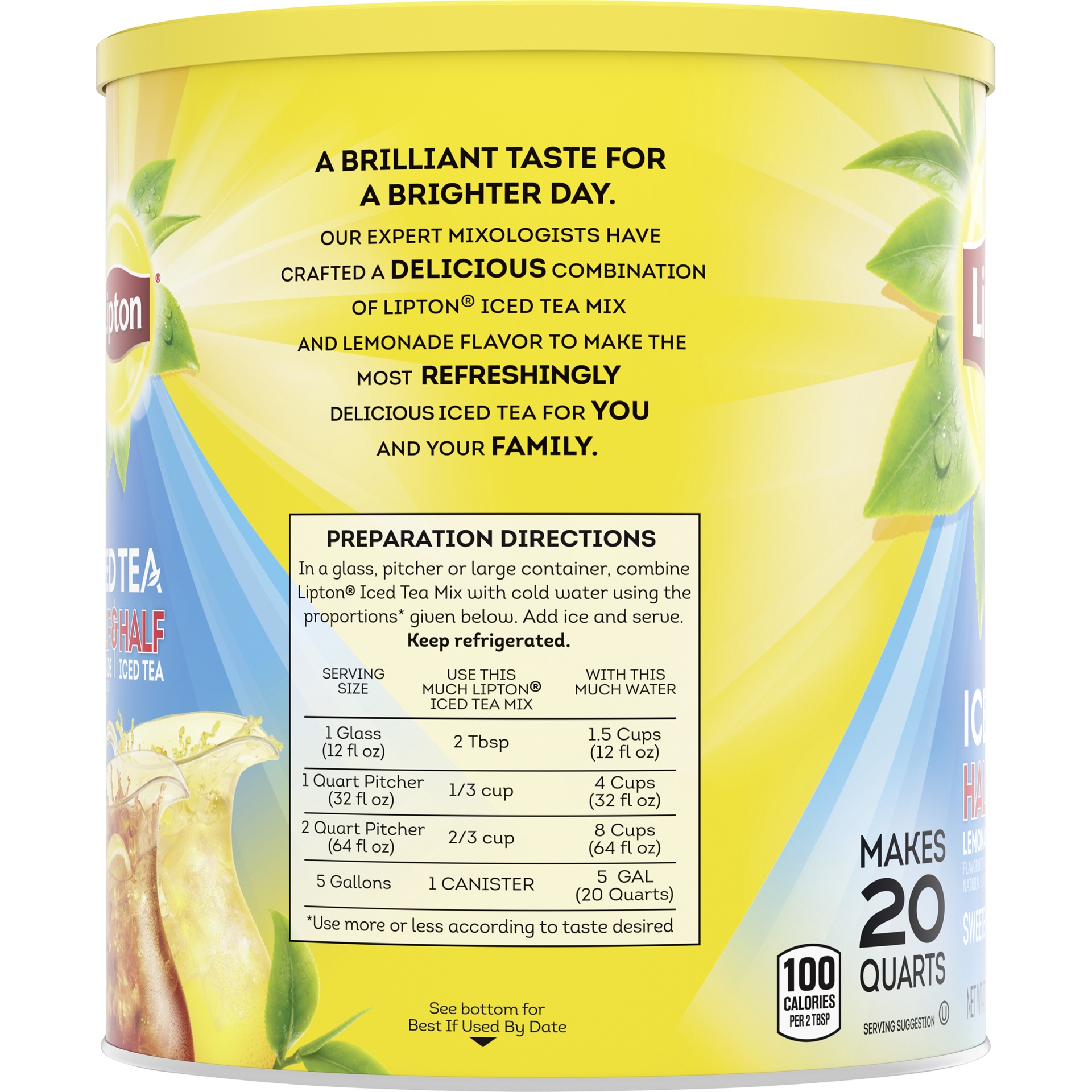 Lipton Half & Half Sugar Sweetened Lemonade Iced Tea Mix 48.67 oz | Shipt