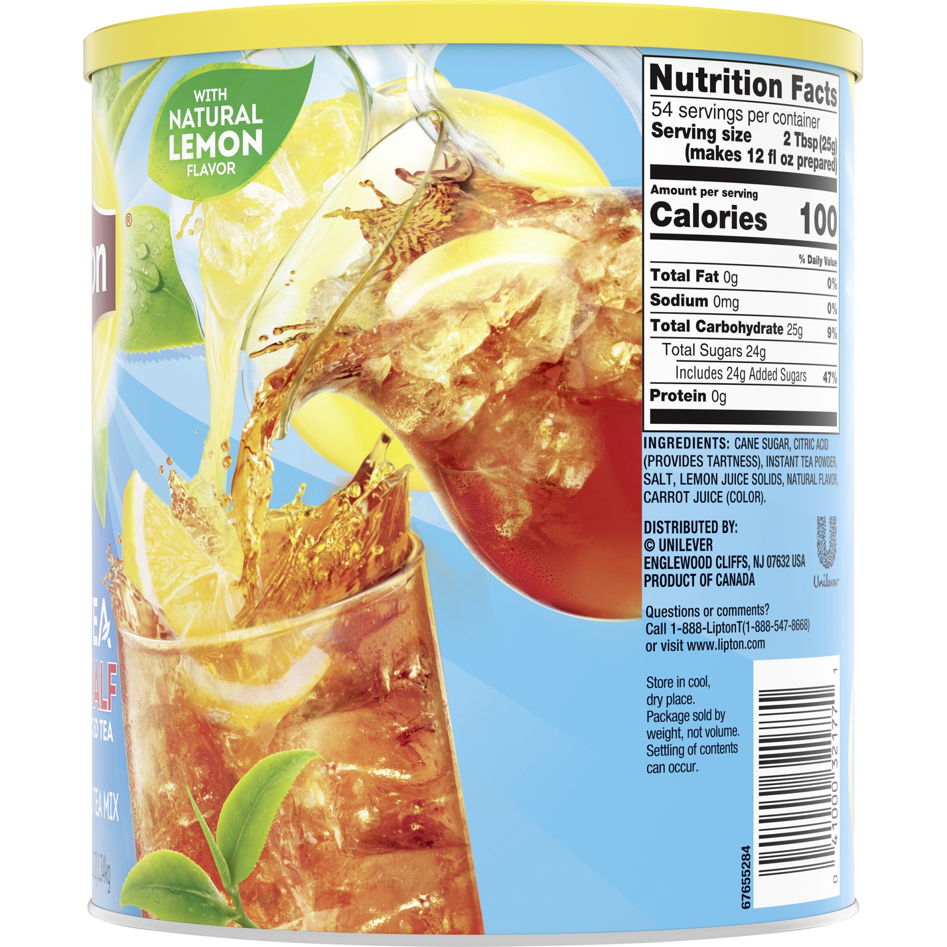 Lipton Half & Half Sugar Sweetened Lemonade Iced Tea Mix 48.67 oz | Shipt
