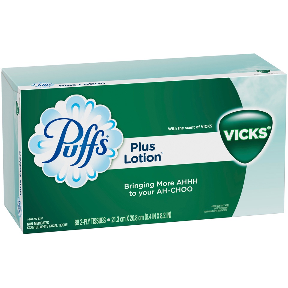 Puffs Plus Lotion with the Scent of Vicks Facial Tissues 88 ct | Shipt
