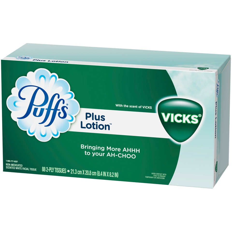 Puffs Plus Lotion with the Scent of Vicks Facial Tissues 88 ct | Shipt