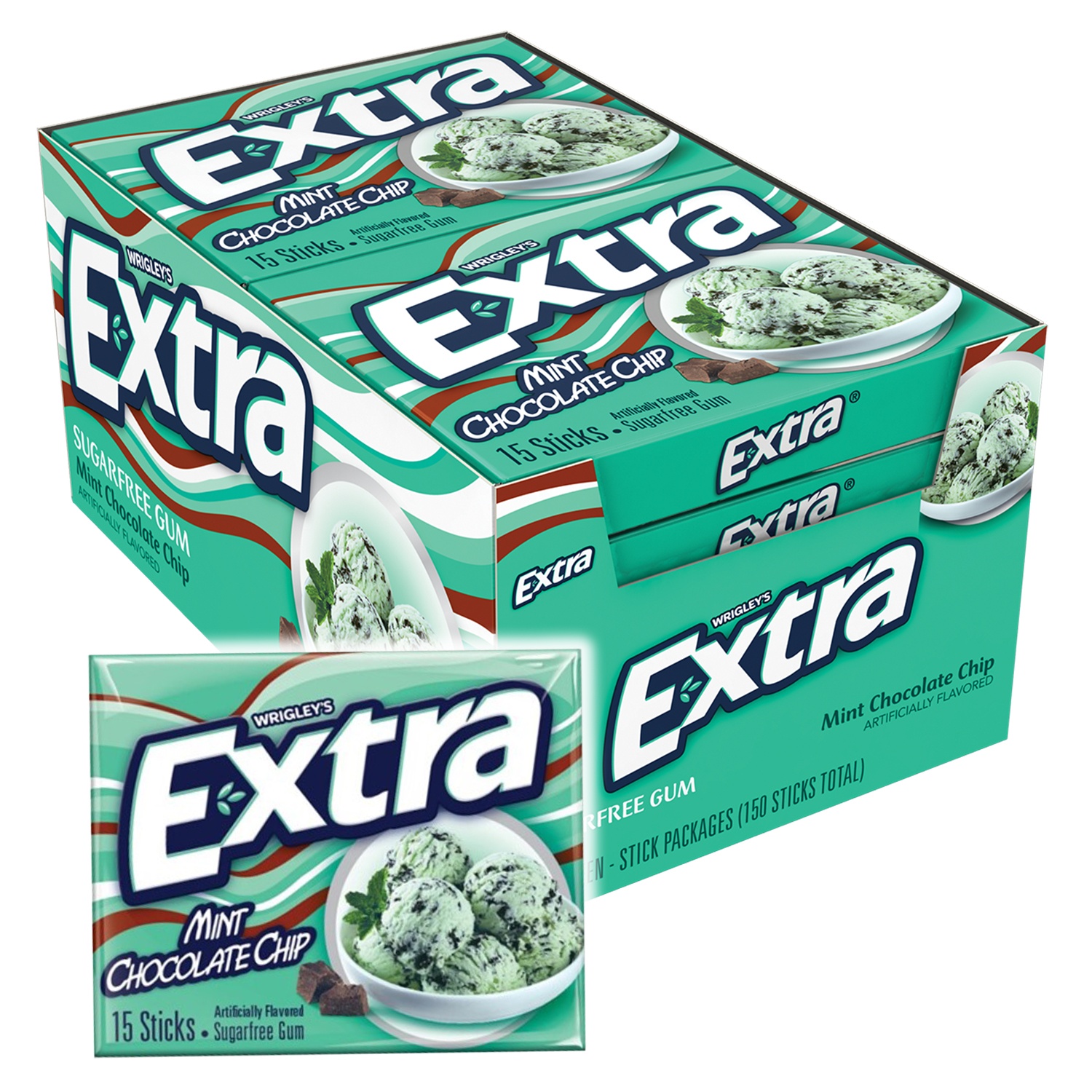 Extra Dessert Delights Mint Chocolate Chip Sugarfree Gum 15 ct | Shipt