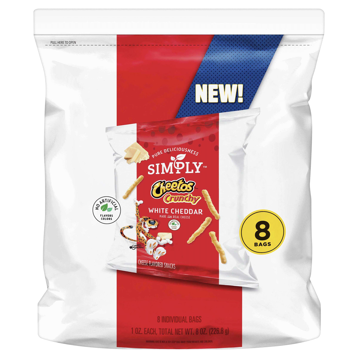 Cheetos Simply Crunchy White Cheddar Cheese Flavored Snacks 8 ct 1 oz ...