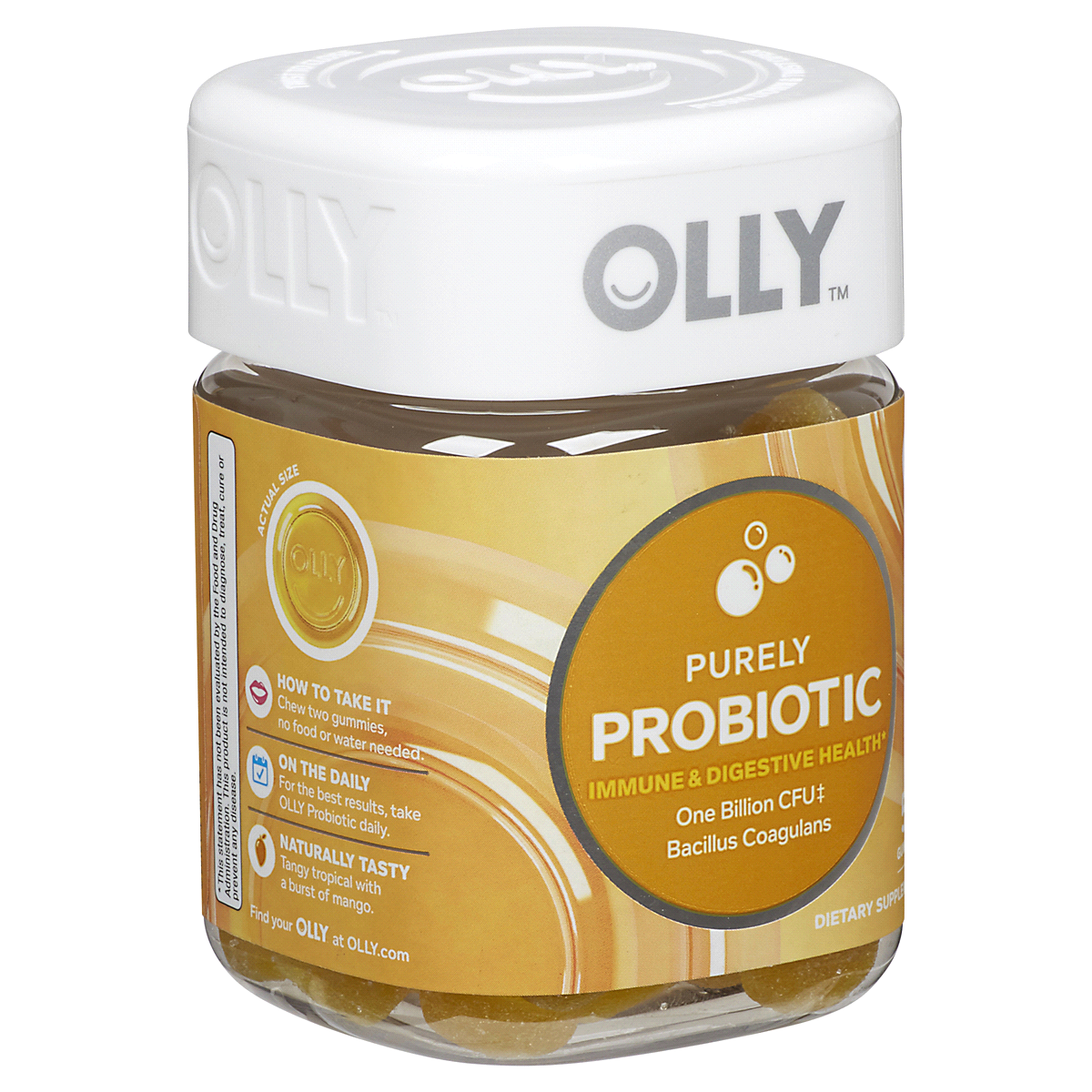 Olly Probiotic Gummy, 1 Billion CFUs, Chewable Probiotic Supplement ...