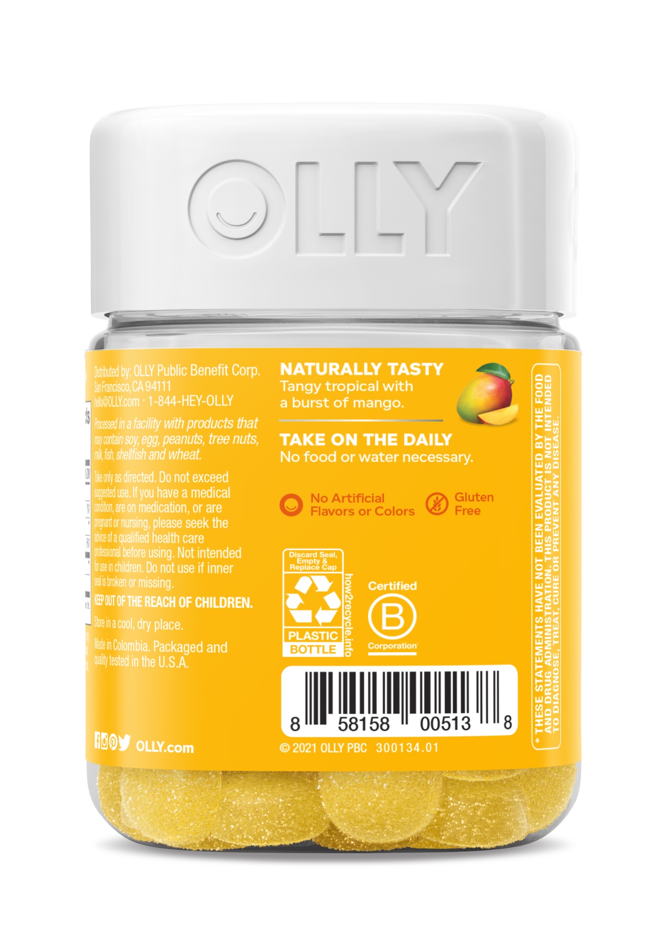 Olly Probiotic Gummy, 1 Billion CFUs, Chewable Probiotic Supplement ...