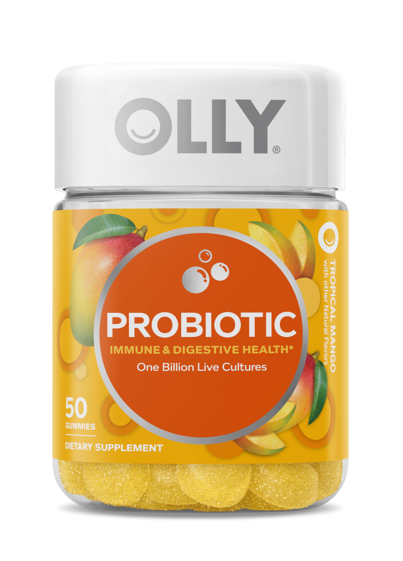 Olly Probiotic Gummy, 1 Billion CFUs, Chewable Probiotic Supplement ...