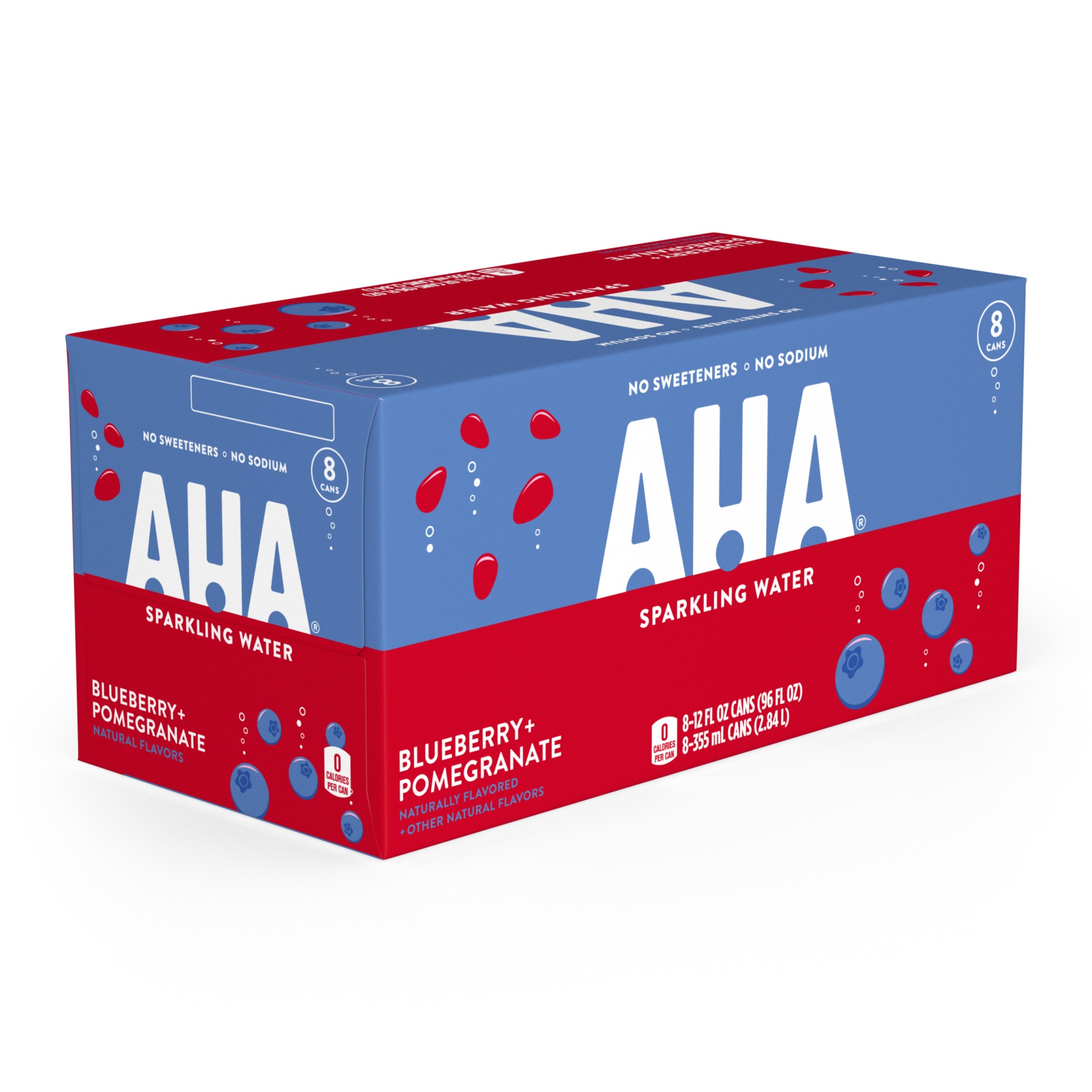 AHA Blueberry & Pomegranate Sparkling Water 8 ct; 12 fl oz | Shipt