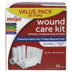 Meijer Wound Care Kit, Small to Medium, Value Pack, 25 Items 25 ct | shipt