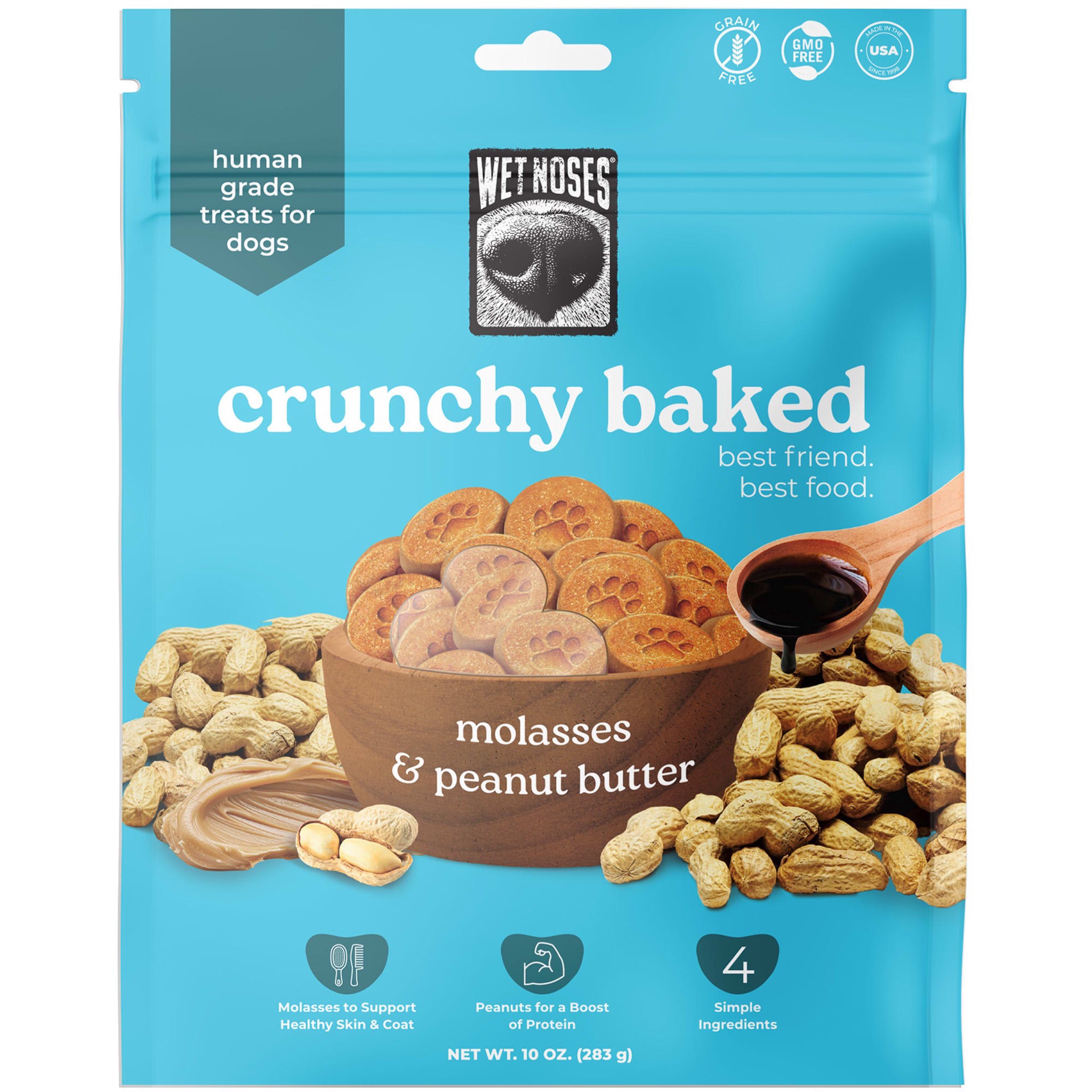 Wet Noses Grain-Free Peanut Butter and Molasses Oven Baked Crunchy ...
