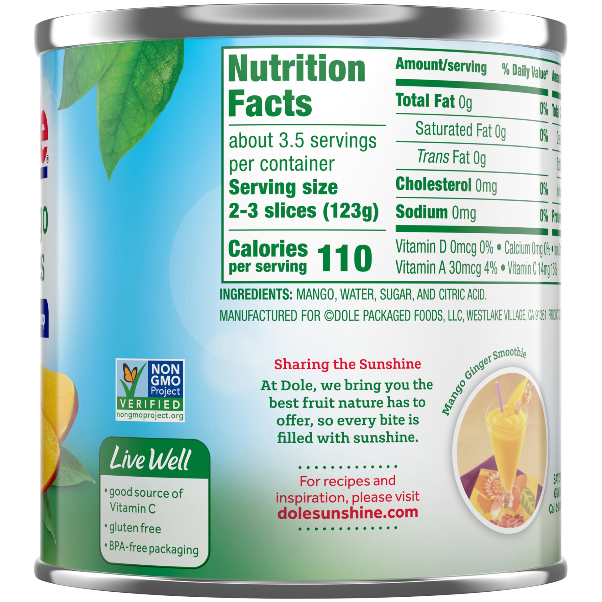 Dole Mango Slices In Heavy Syrup 15.5 oz | Shipt