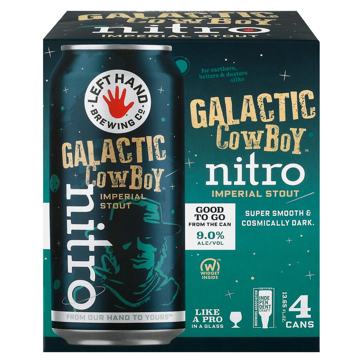 Left Hand Brewing Nitro Imperial Stout Galactic Cowboy Beer 4 ea 48 fl ...