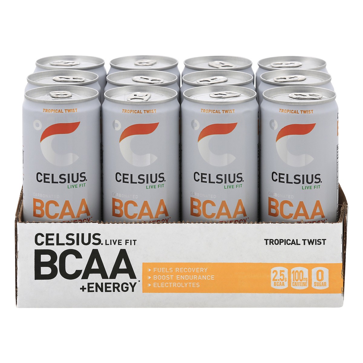 CELSIUS 12 Pack Carbonated Tropical Twist BCAA+Energy 12 ea 12 ct | Shipt