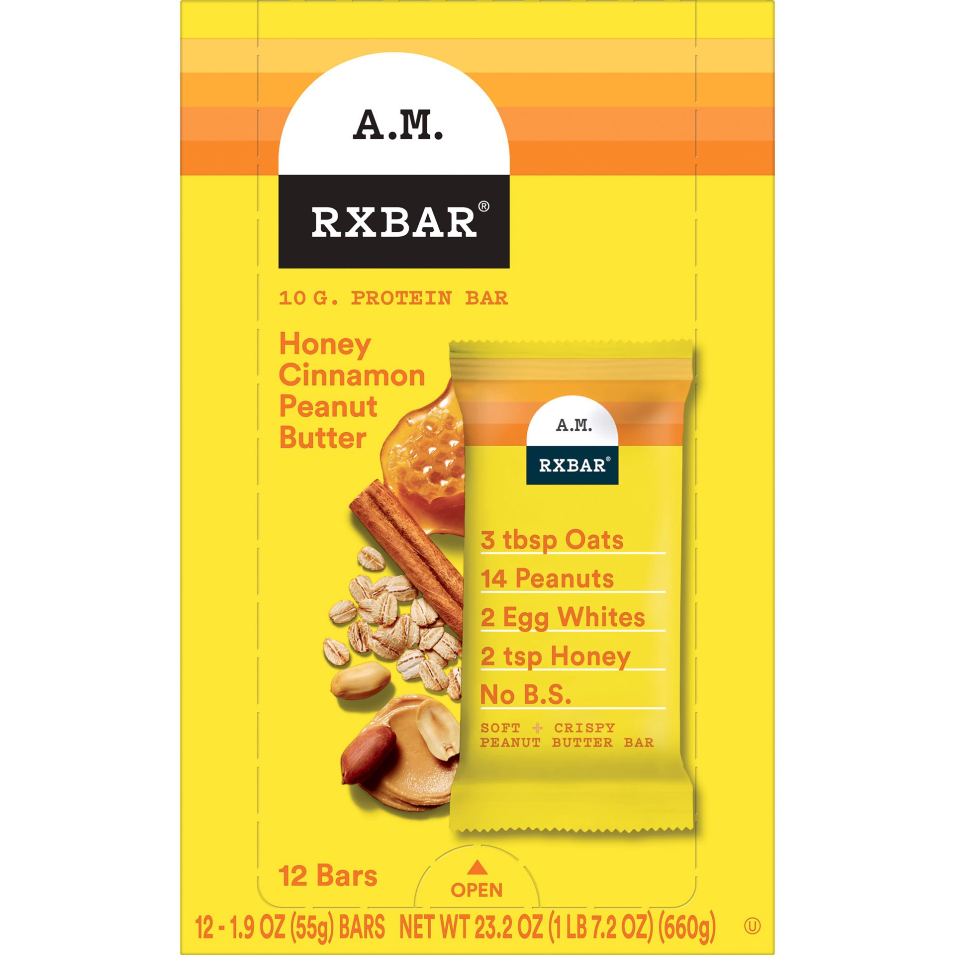 RXBAR A.M. Honey Cinnamon Peanut Butter Protein Bars 12 ct | Shipt