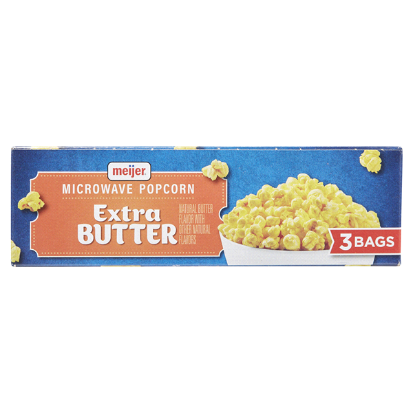 Meijer Extra Butter Microwave Popcorn 7.2 oz | shipt