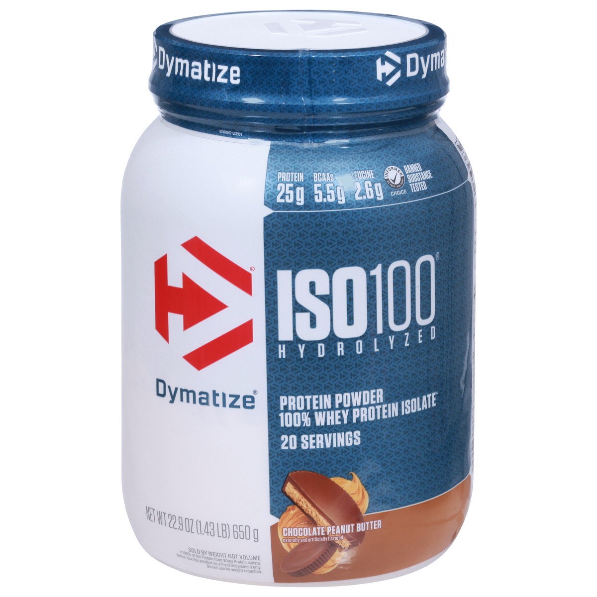 Dymatize ISO100 Hydrolyzed Chocolate Peanut Butter Protein Powder 22.9 ...