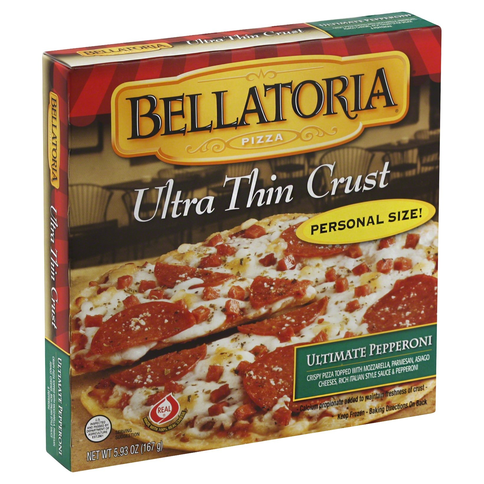 Bellatoria Ultra Thin Crust Ultimate Pepperoni Pizza, Personal Size 5. ...