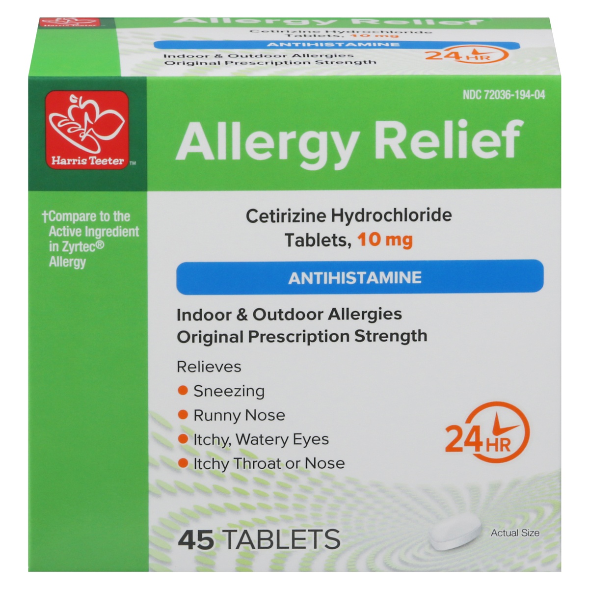 HT Allday Alrgy Cetirizine Tab 45 ct | Shipt