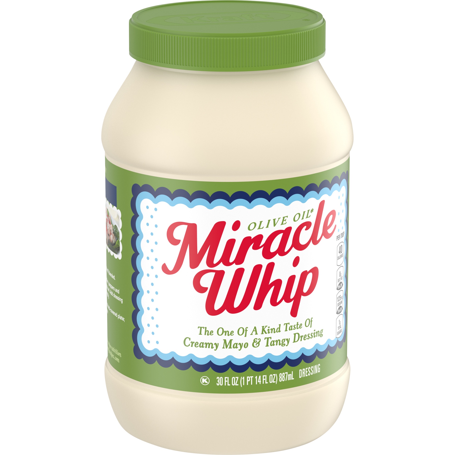 Miracle Whip Mayo-like Dressing with Olive Oil, 30 fl oz Jar 30 fl. oz ...