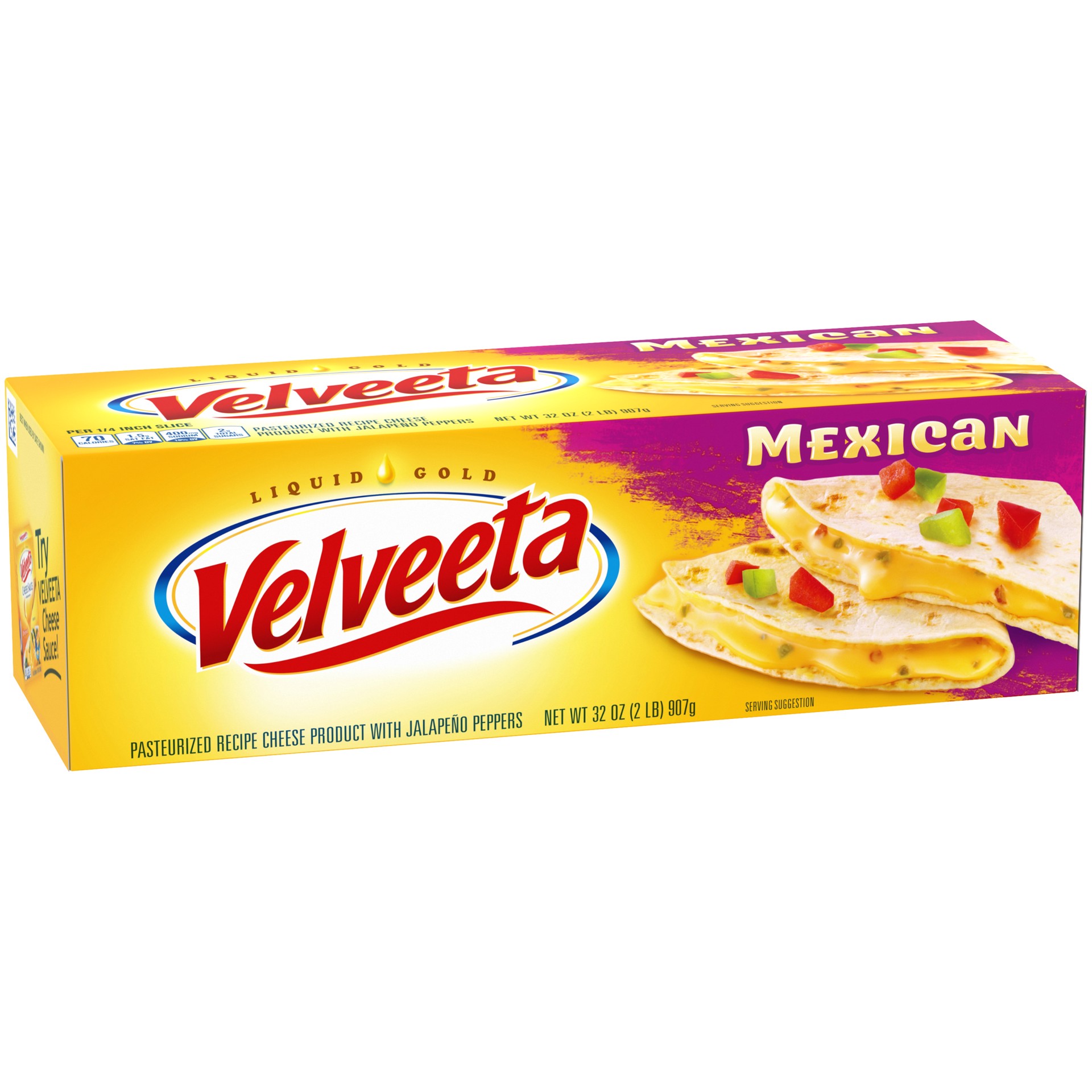 Velveeta Mexican Pasteurized Recipe Cheese Product with Jalapeno ...