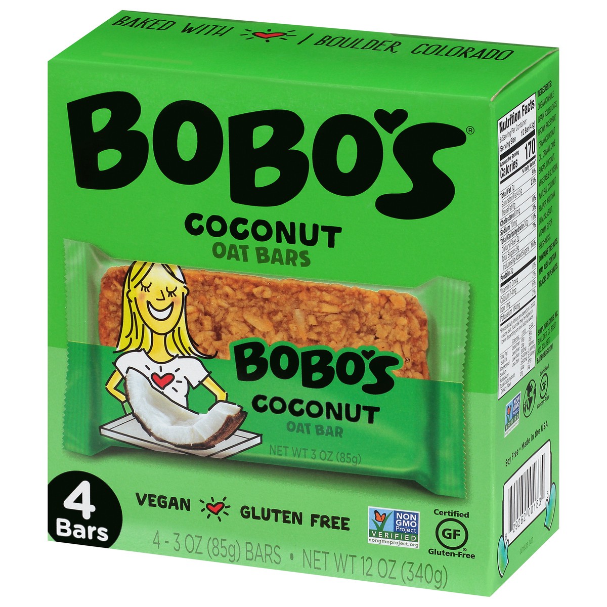Bobo's Coconut Oat Bars 4 - 3 oz Bars 12 oz | shipt