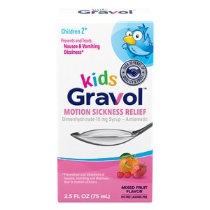 Gravol Kids Motion Sickness Relief Mixed Fruit Syrup 2.5 oz | shipt