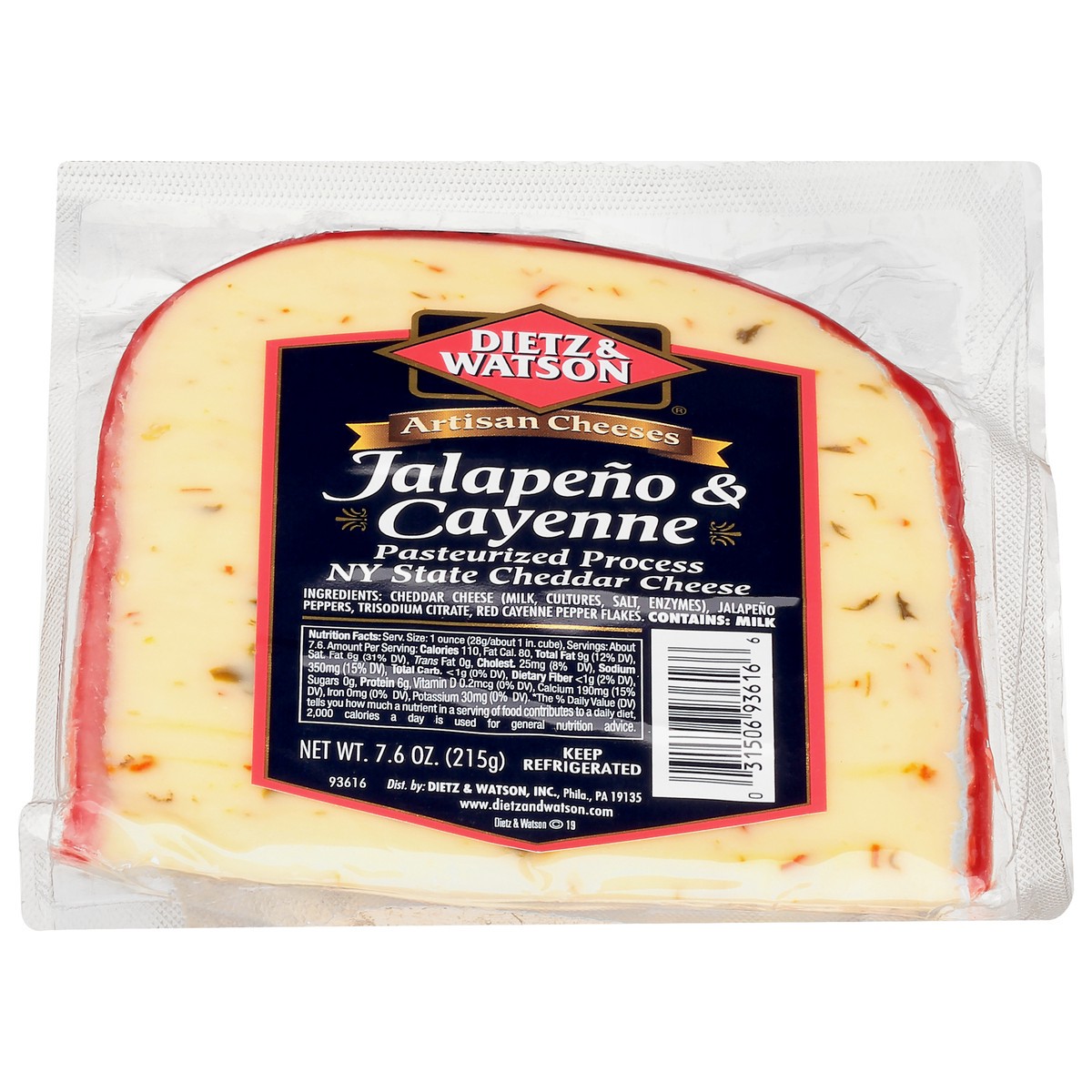 Dietz & Watson Jalapeno & Cayenne Cheese 7.6 oz 7.6 oz | Shipt