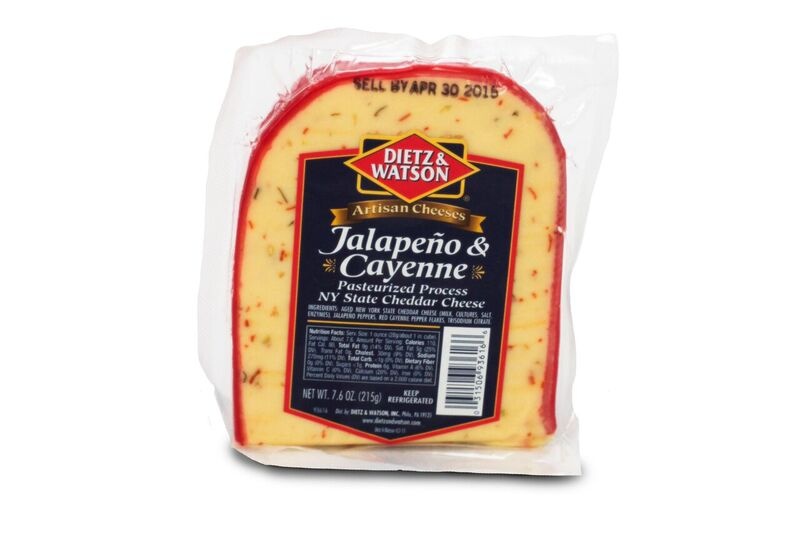 Dietz & Watson Jalapeno & Cayenne Cheddar Cheese Wedge 7.6 oz | Shipt