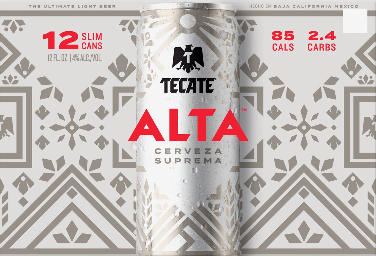 Tecate Alta Mexican Lager Beer, 12 Pack, 12 fl oz Slim Cans | Shipt